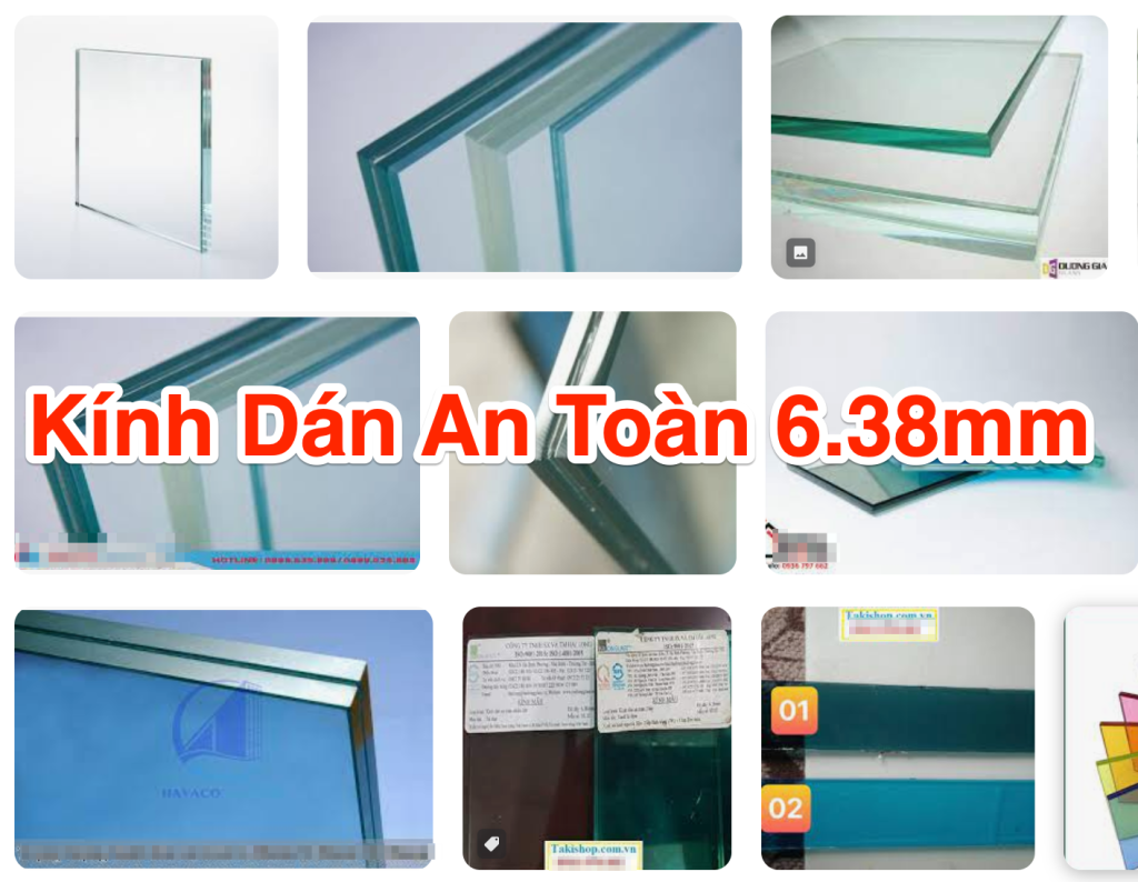Kính Dán An Toàn 6.38mm tại Tổng kho, giá Xuất Xưởng