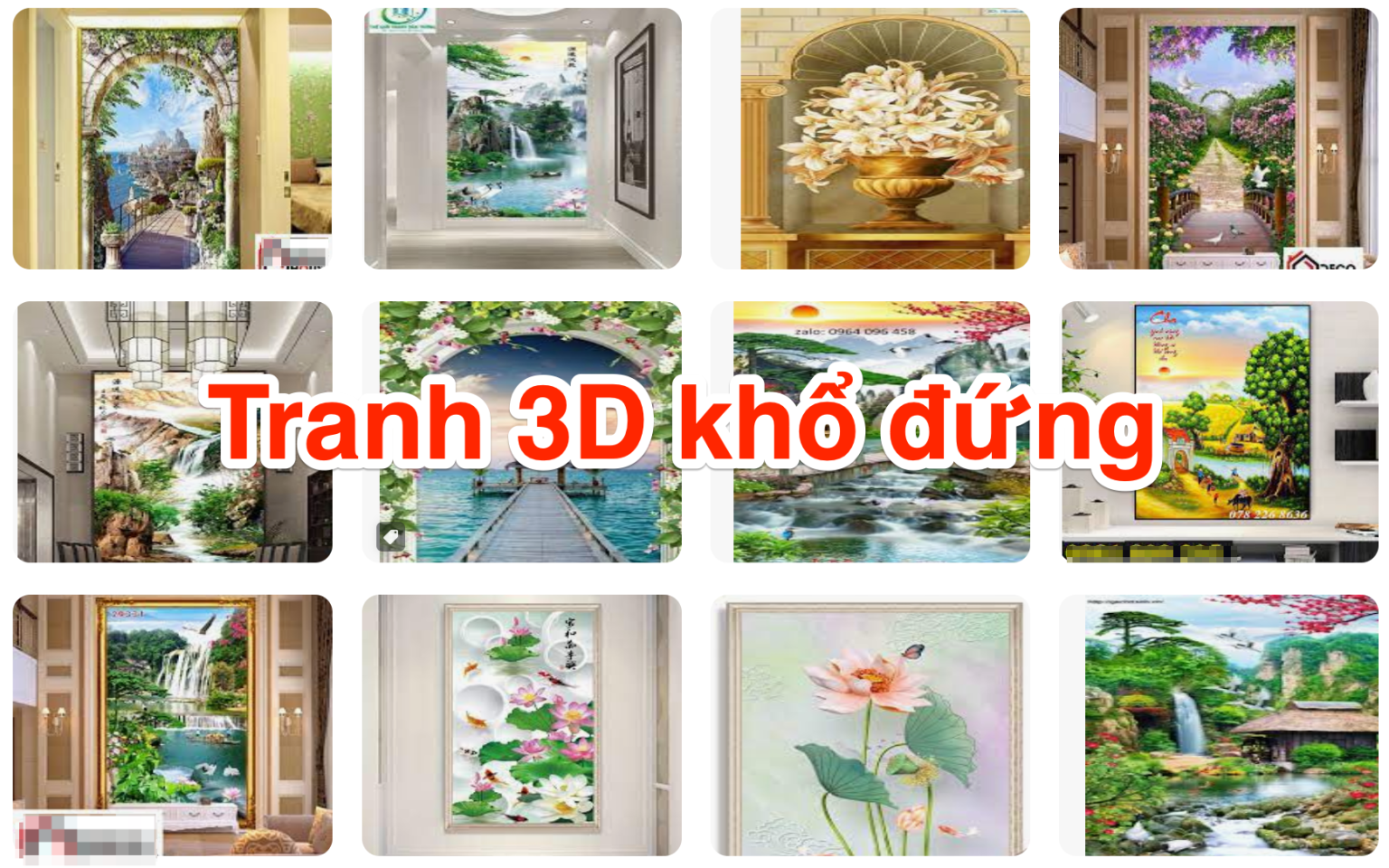 Tranh 3D khổ đứng: Báo giá, Thi Công, Chọn mẫu